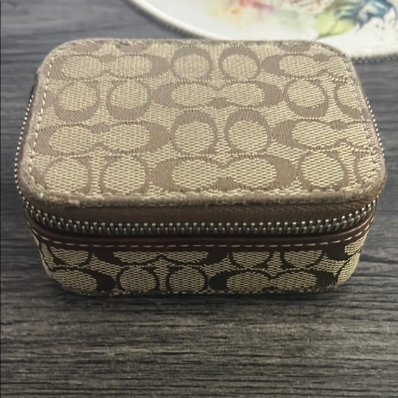 Coach | Bags | Coach Vintage Signature Jacquard Khaki Pill Case | Poshmark